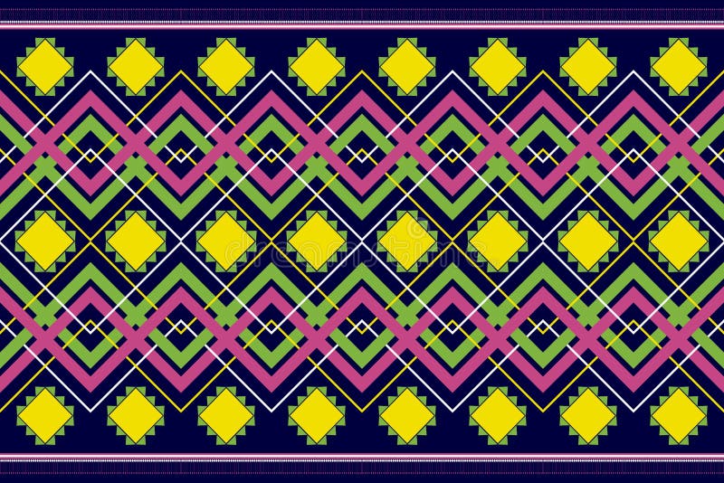 Sarong Fabric Design from Geometric Shapes. Stock Illustration ...