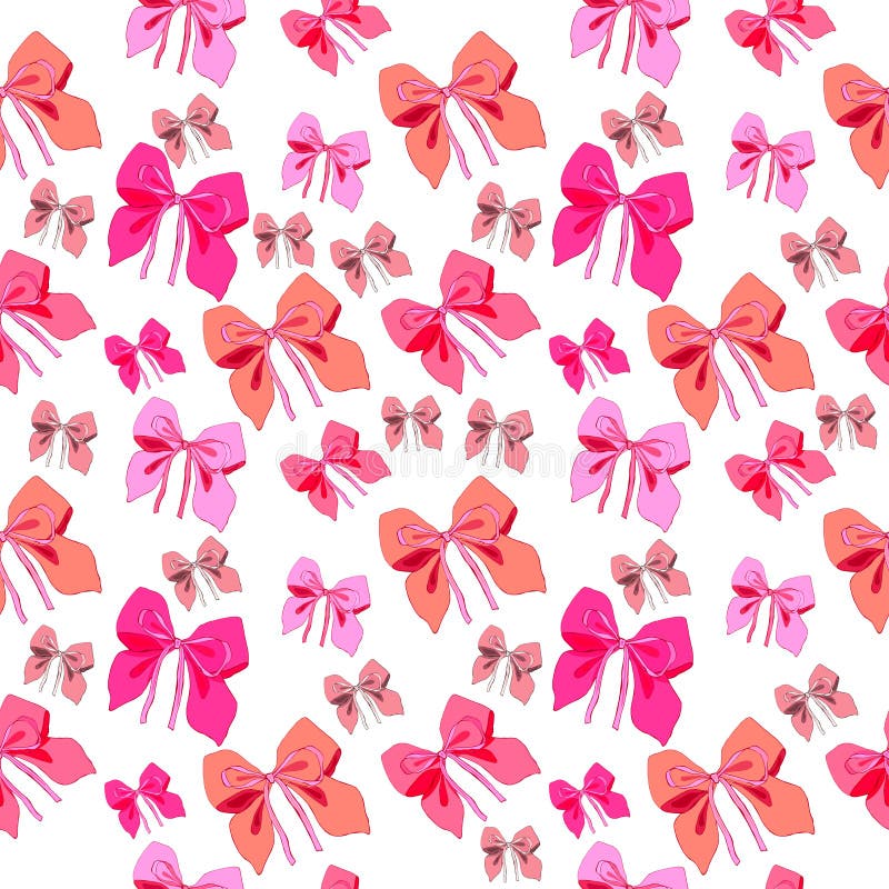 Pattern with Beautiful Hand Drawn Bows Cute Seamless Pattern with ...