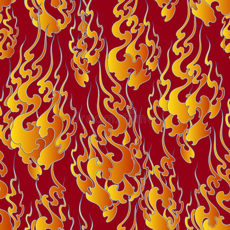 Pattern of a Beautiful Japanese Style Flame, Stock Vector ...
