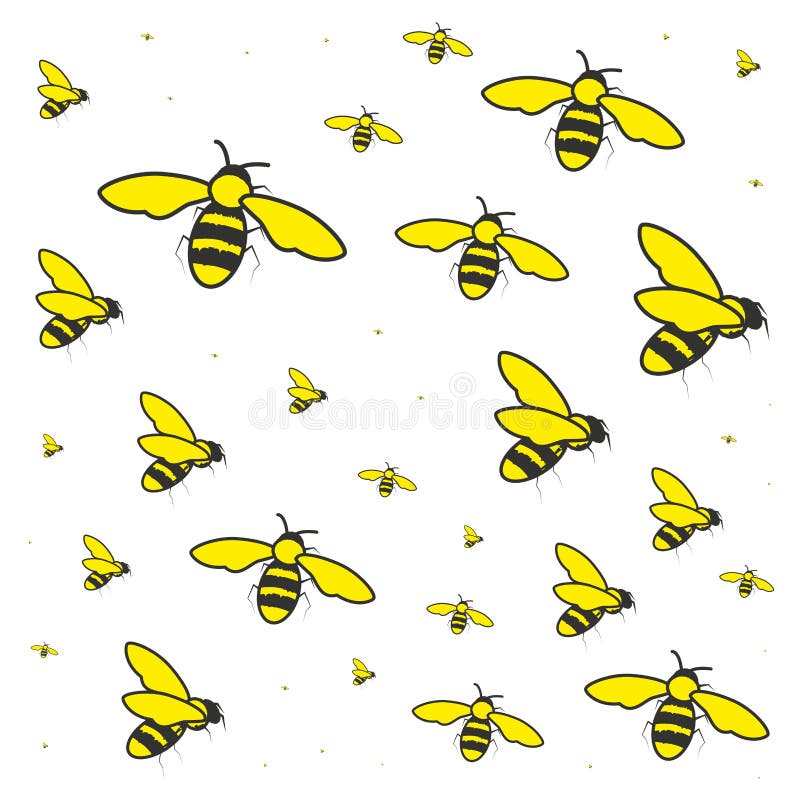 Pattern of Bees Insects Backdrop Stock Illustration - Illustration of ...