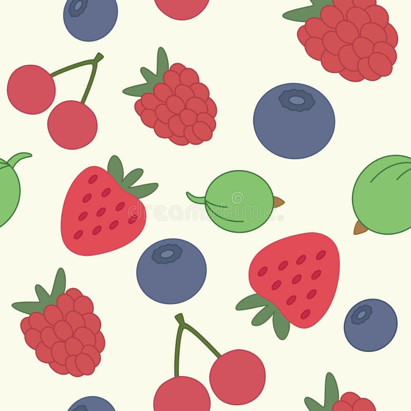 Pattern berry mix stock vector. Illustration of green - 79010227