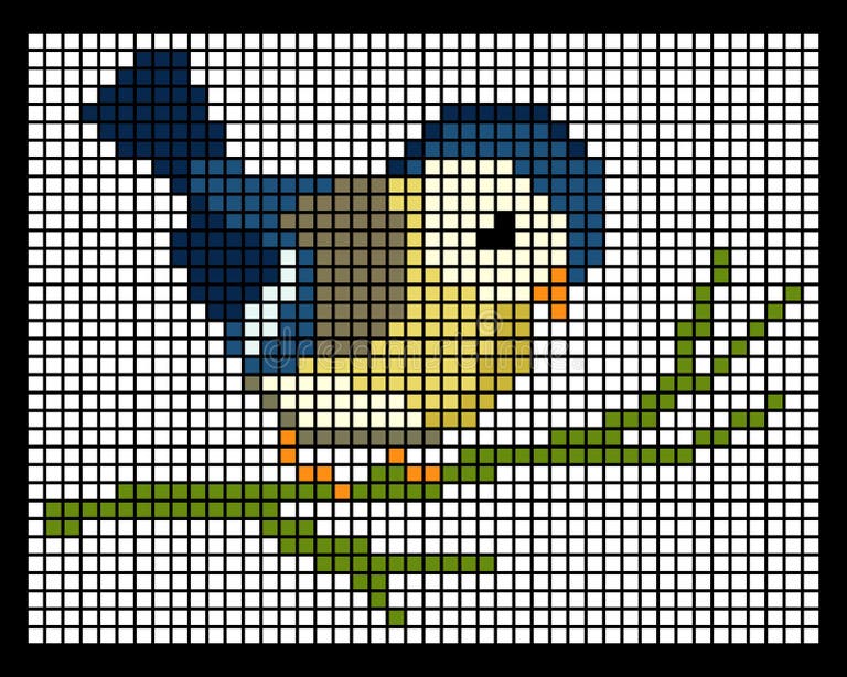 Pattern Bird. Pixel Bird Image Stock Vector - Illustration of flat ...