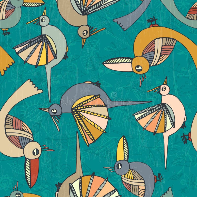 Pattern with birds stock vector. Illustration of bird - 41236406