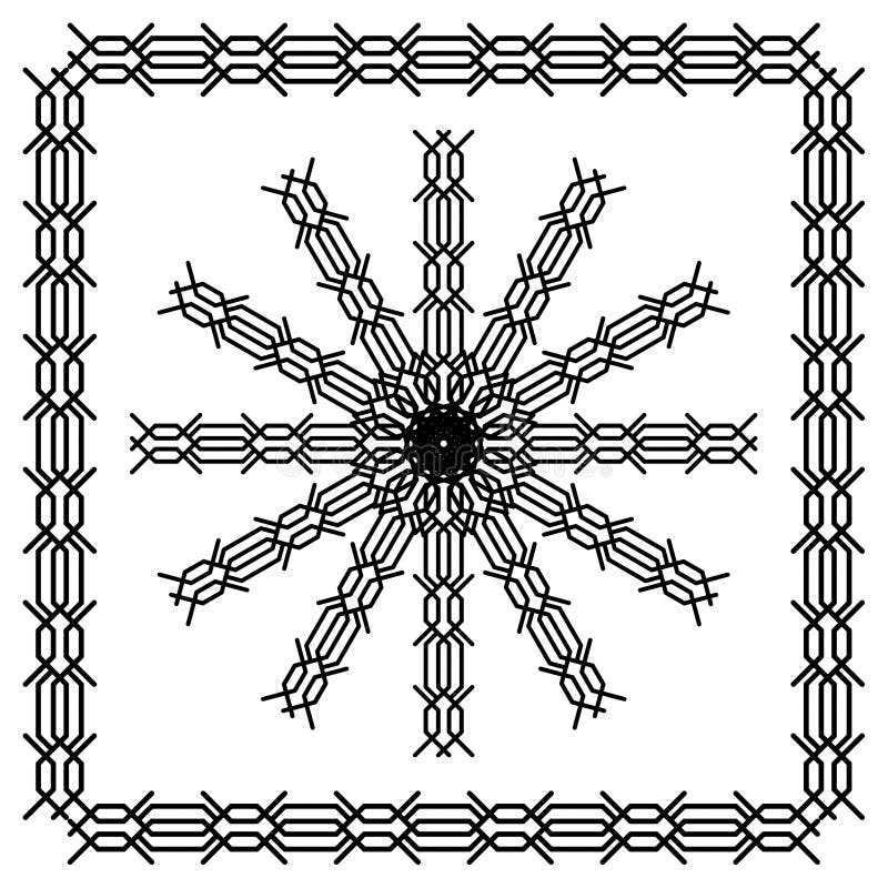 Pattern a Black Braided Stripe of Lines Stock Illustration ...