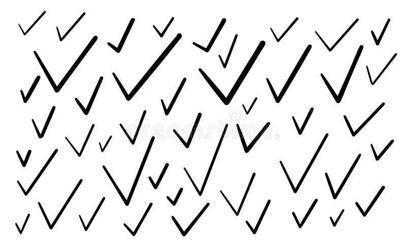 Pattern of Black Checkmarks on White Background Stock Illustration ...