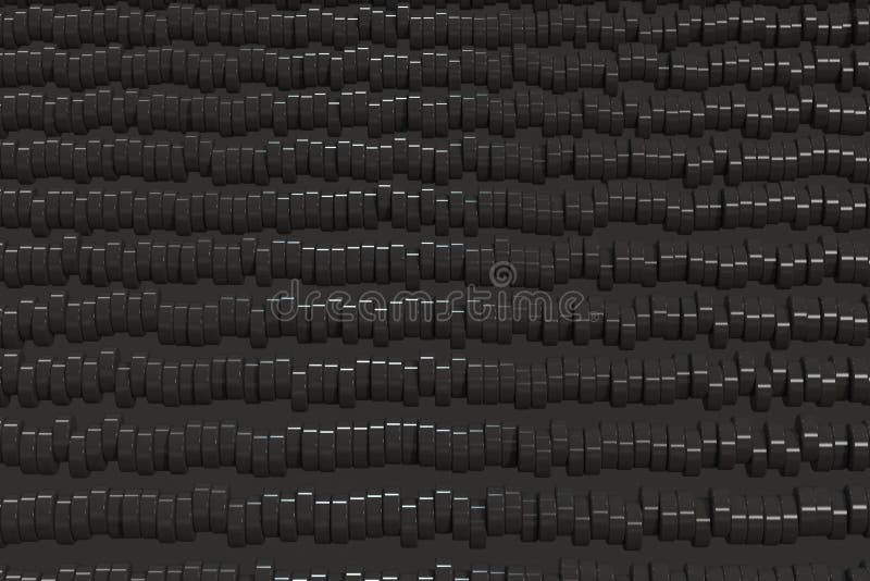 Pattern of Black Cylinder Tablets on Black Background Stock ...