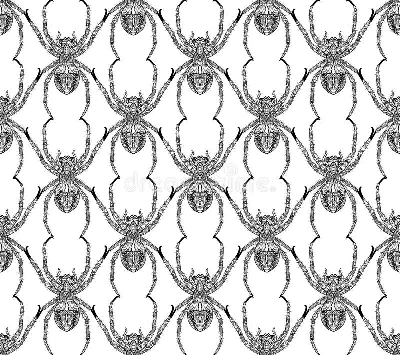 Pattern with spiders stock vector. Illustration of spider - 217068784