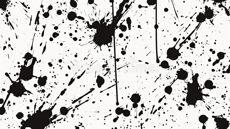 Black Ink Splatter Pattern on White Paper Stock Illustration ...