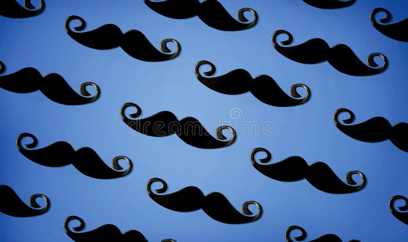Pattern of Black Paper Mustache Stock Image - Image of movember ...