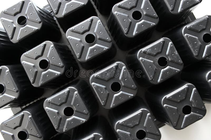 Pattern of Black Plastic Seed Tray with Empty Cells Stock Photo - Image ...