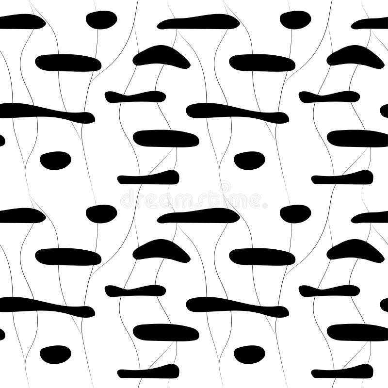 Pattern with Black Spots and Stripes Stock Vector - Illustration of ...