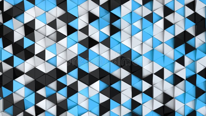Pattern of Black, White and Blue Triangle Prisms Stock Illustration ...