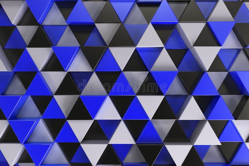Pattern of Black, White and Blue Triangle Prisms Stock Illustration ...