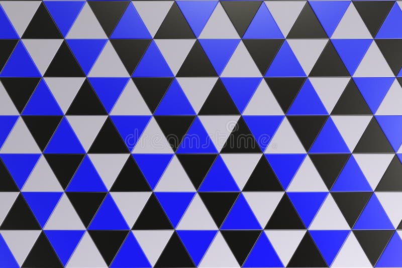 Pattern of Black, White and Blue Triangle Prisms Stock Illustration ...