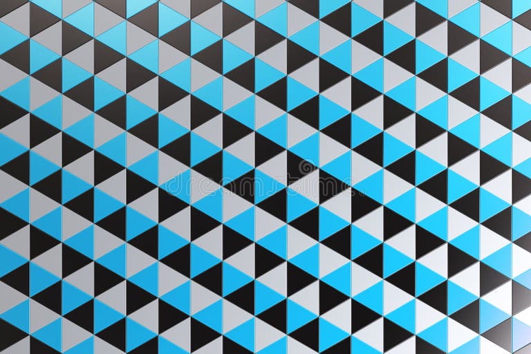 Pattern of Black, White and Blue Triangle Prisms Stock Illustration ...