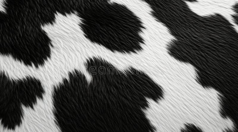 Pattern of Black and White Cowhide with Distinct Shapes and Textures ...
