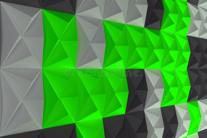 Pattern of Black, White and Green Pyramid Shapes Stock Illustration ...