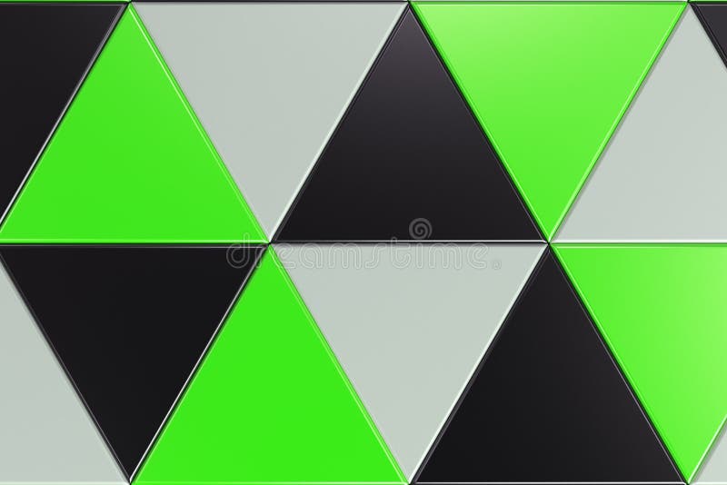 Pattern of Black, White and Green Triangle Prisms Stock Illustration ...