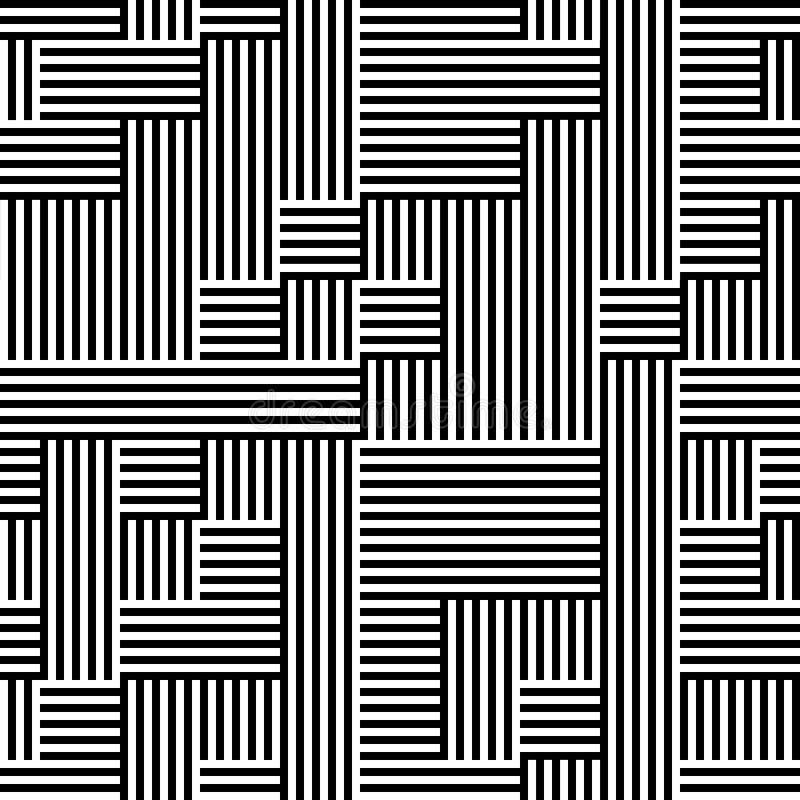 Pattern with Black and White Lines Stock Vector - Illustration of ...