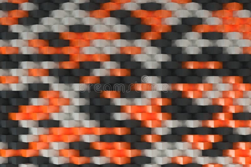 Pattern with Black, White and Orange Rectangular Shapes Stock ...