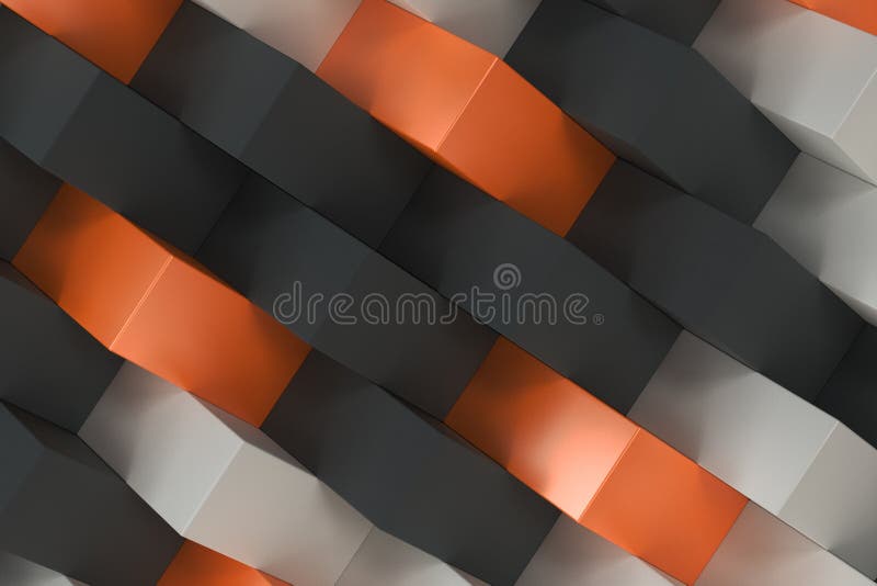Pattern with Black, White and Orange Rectangular Shapes Stock ...