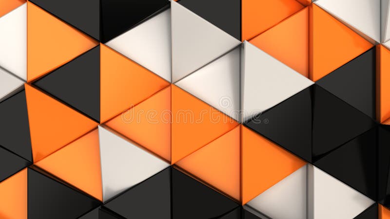 Pattern of Black, White and Orange Triangle Prisms Stock Illustration ...