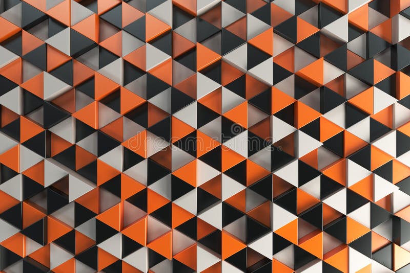 Pattern of Black, White and Orange Triangle Prisms Stock Illustration ...