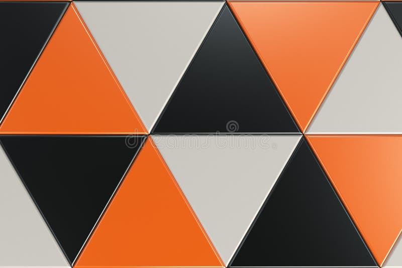 Pattern of Black, White and Orange Triangle Prisms Stock Illustration ...