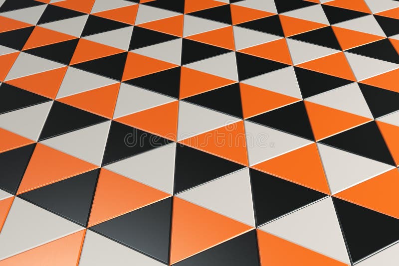 Pattern of Black, White and Orange Triangle Prisms Stock Illustration ...