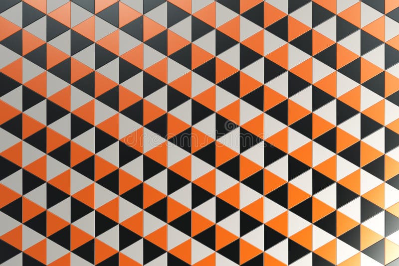 Pattern of Black, White and Orange Triangle Prisms Stock Illustration ...