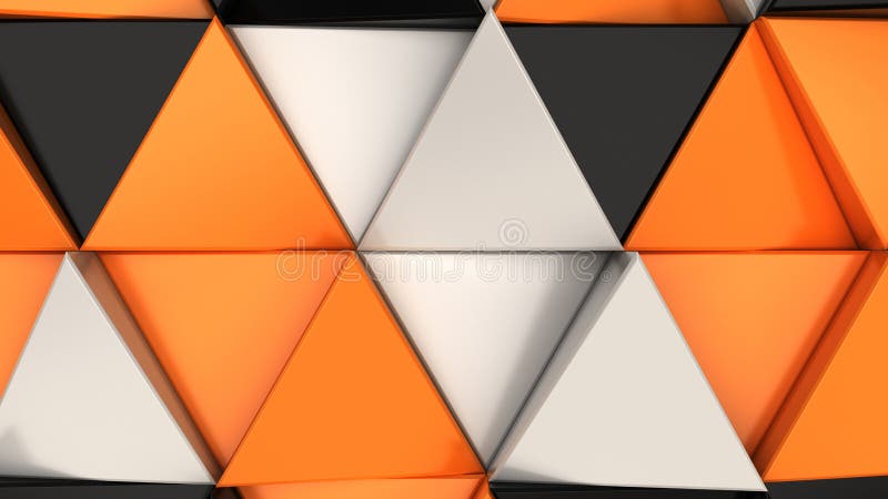 Pattern of Black, White and Orange Triangle Prisms Stock Illustration ...