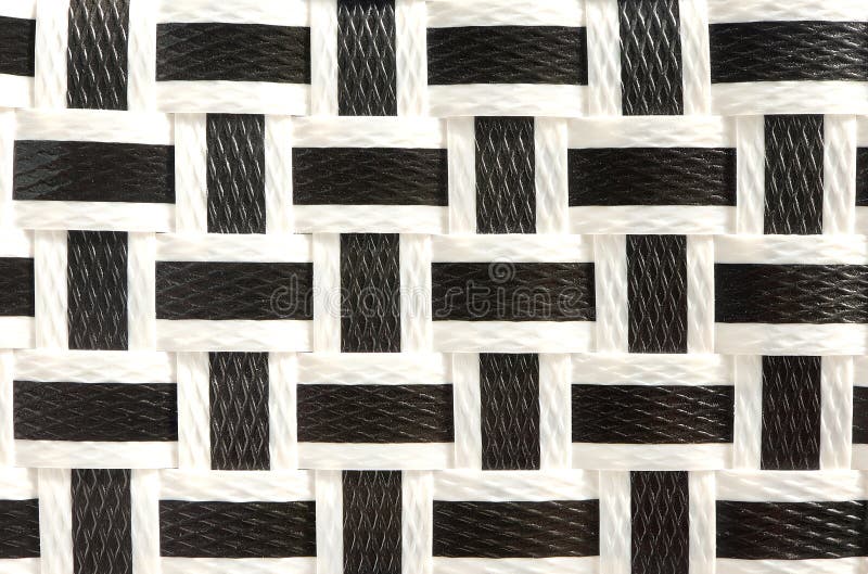 Pattern of Black and White Plastic Woven Basket Handmade. Texture of ...