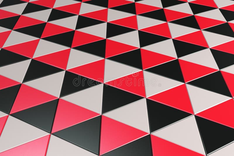 Pattern of Black, White and Red Triangle Prisms Stock Illustration ...