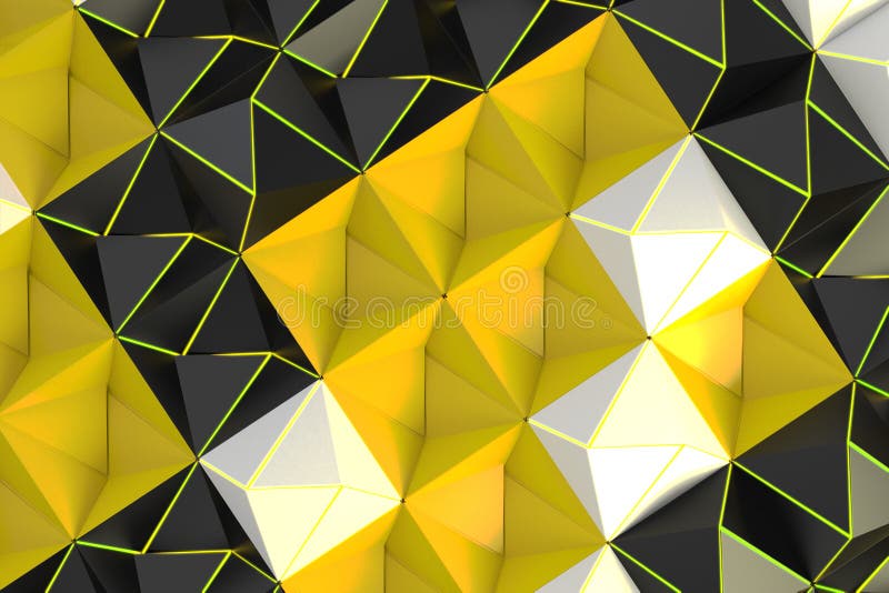 Pattern of Black, White and Yellow Pyramid Shapes Stock Illustration ...