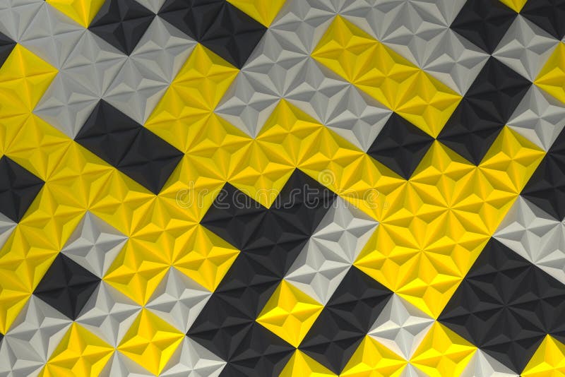 Pattern of Black, White and Yellow Pyramid Shapes Stock Illustration ...