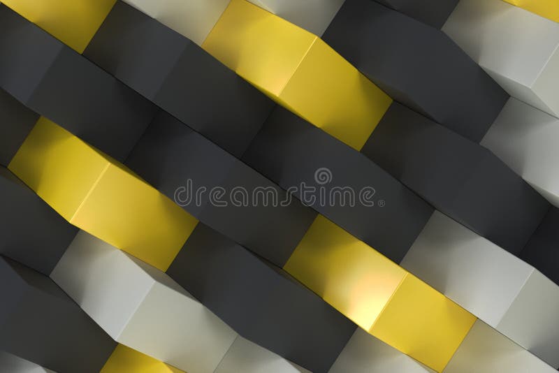 Pattern with Black, White and Yellow Rectangular Shapes Stock ...