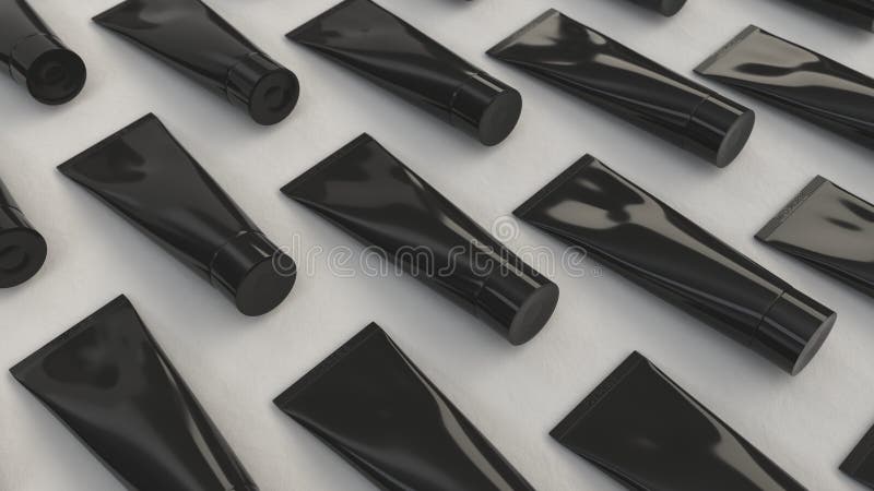 Pattern from Blank Black Tube of Toothpaste, Cream or Gel Stock ...