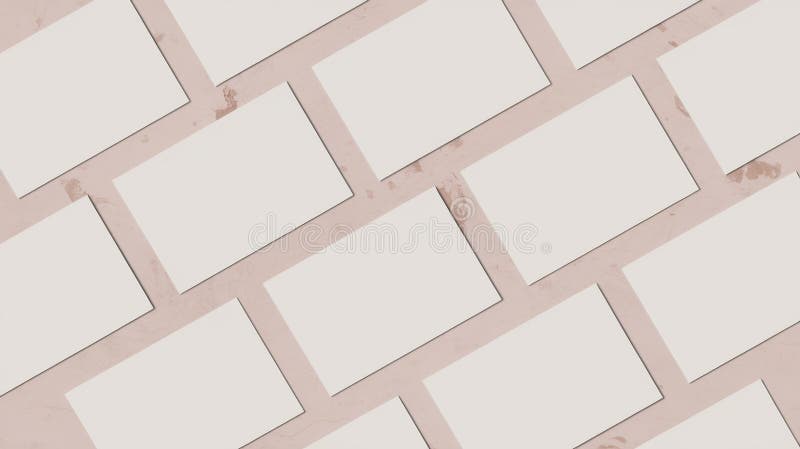 A Pattern of Blank Cards in a Diagonal Layout Over a Soft Beige ...