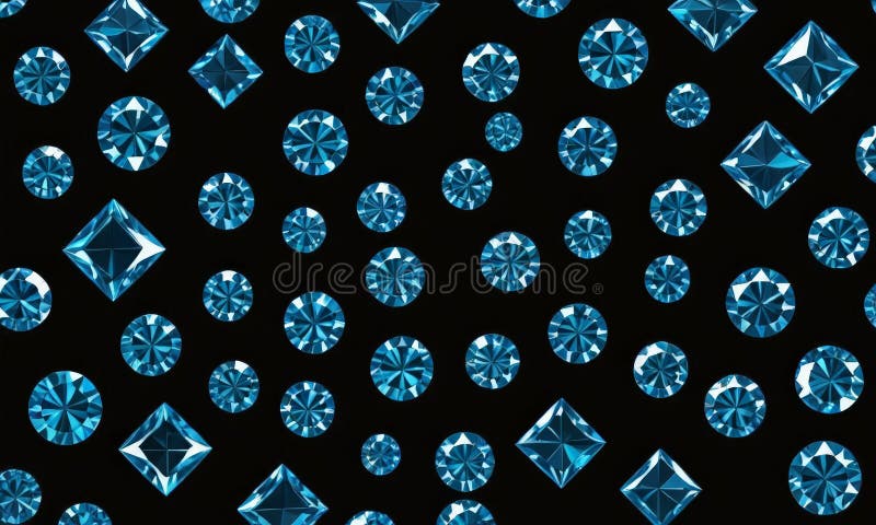 Pattern Blue Diamonds and Diamonds in Various Shapes and Sizes Against ...