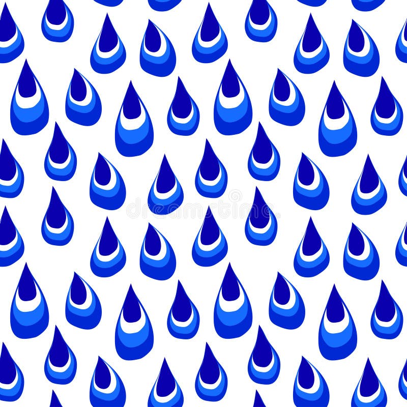A Pattern of Blue Doodle Drops Stock Vector - Illustration of ...