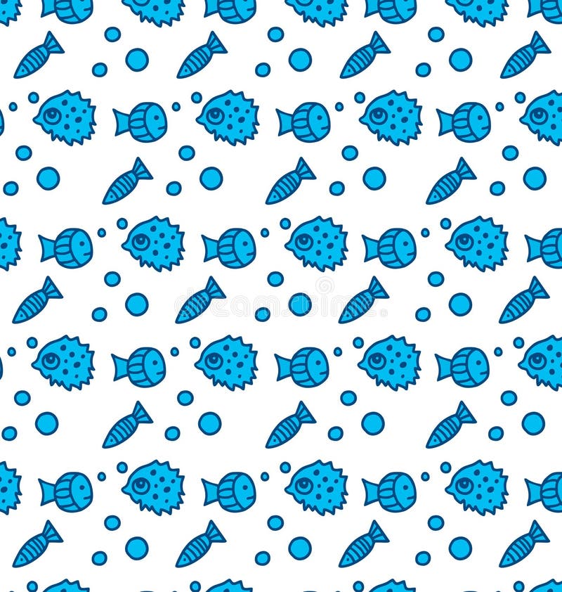 Pattern of blue fish stock illustration. Illustration of eyes - 56568595