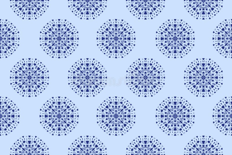 Pattern Blue Flower Pattern Round Blue Background Seamless Image Stock ...