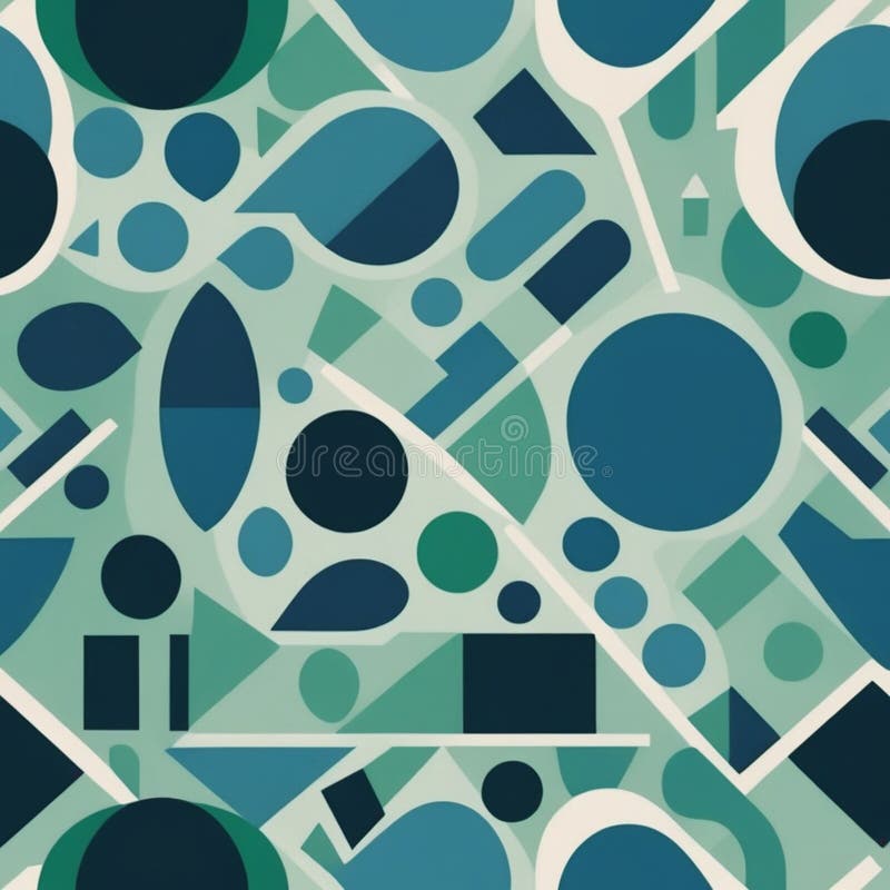 A Pattern of Blue and Green Colors with Different Shapes Stock ...