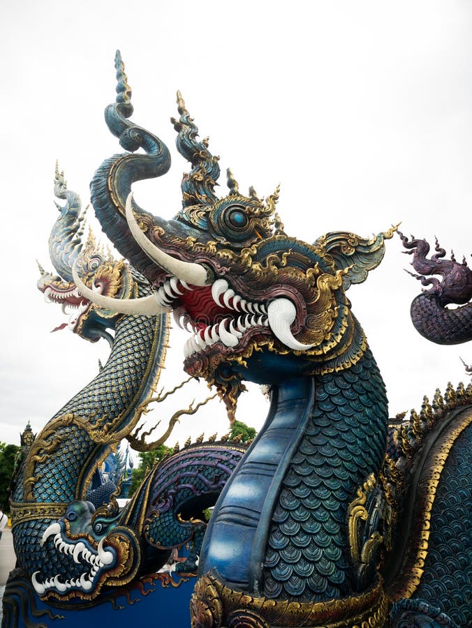 Pattern of Blue Naga Head stock photo. Image of faith - 164122934