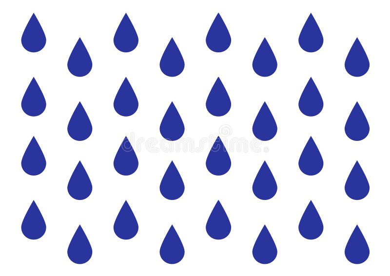 Pattern of Blue Rain Drops on White Background Stock Illustration ...