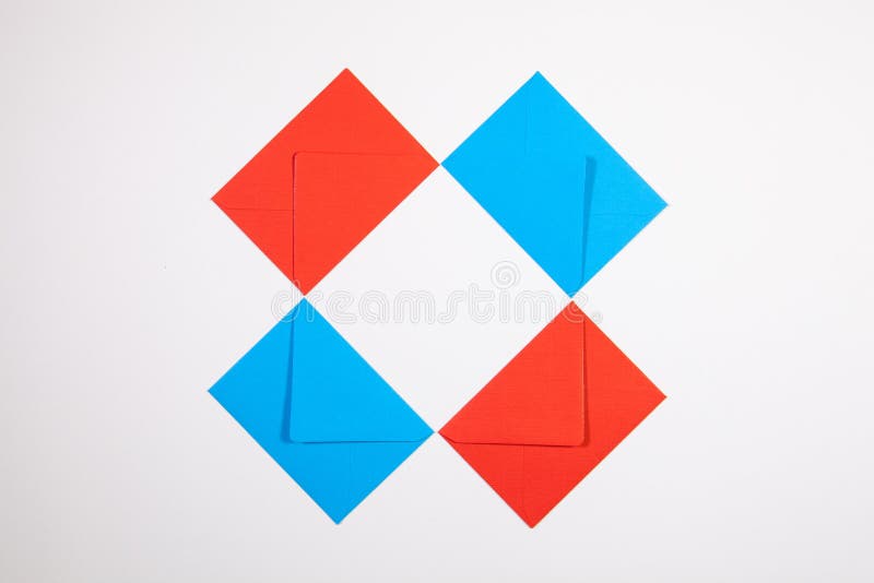 Pattern from Blue and Red Envelopes Stock Photo - Image of address ...