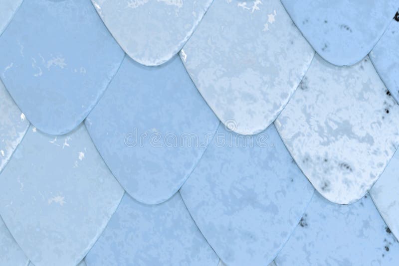 Pattern of Blue Rounded Roof Tiles Stock Illustration - Illustration of ...