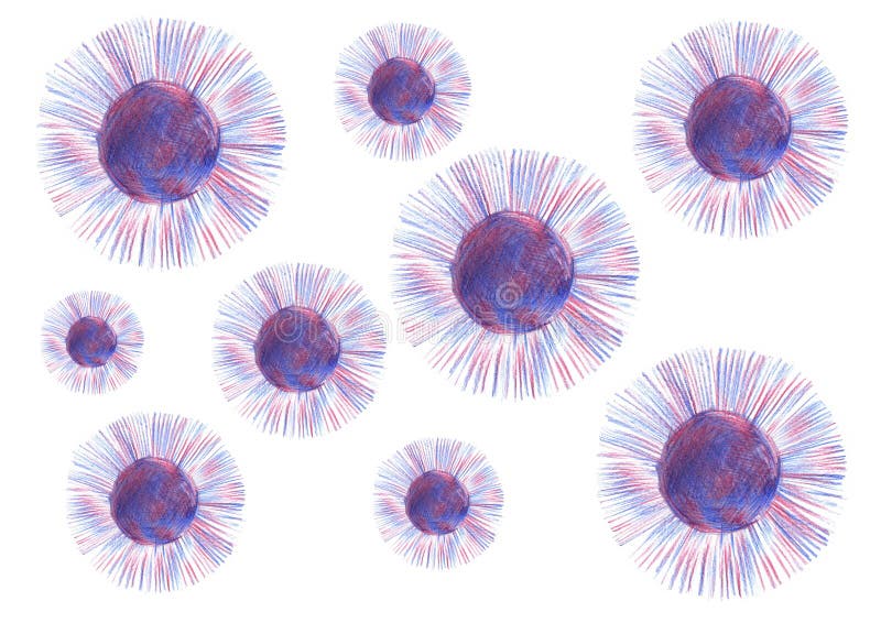 Pattern of Blue Suns on a White Background. Stock Illustration ...