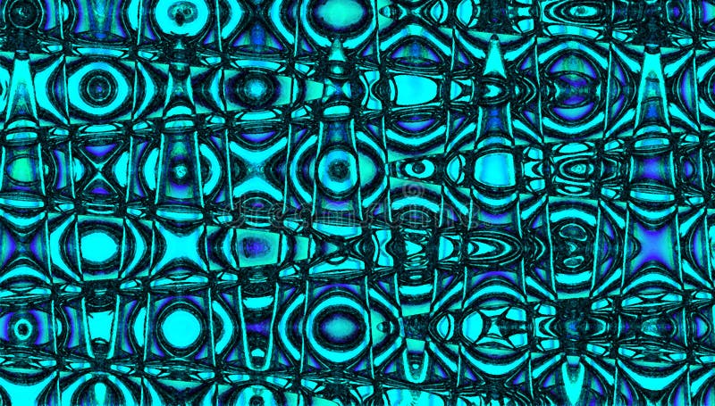 Aztec Pattern in Blue and Teal on Dark Background Stock Illustration ...