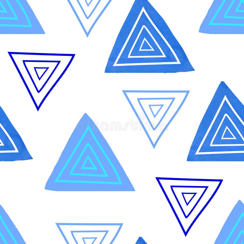 Pattern of Blue Triangles Doodle Stock Vector - Illustration of simple ...